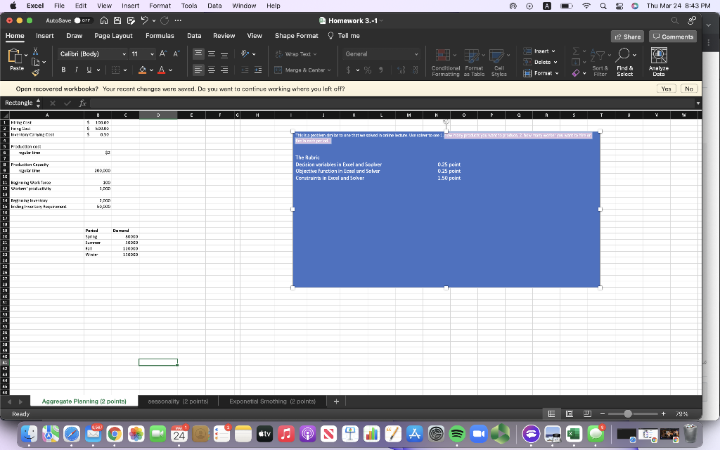 Solved Excel File Edit View insert Format Tools Data Window | Chegg.com