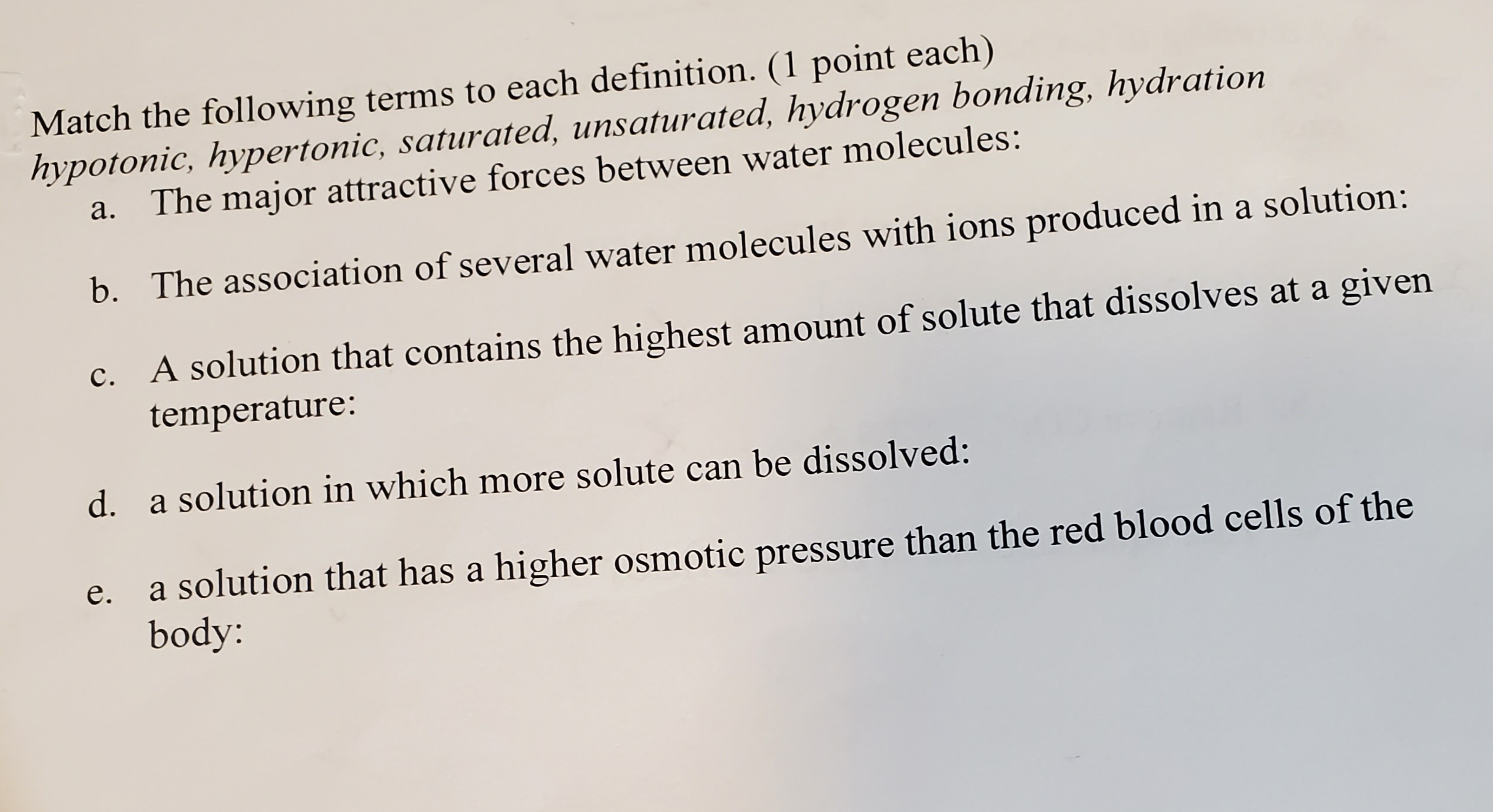 Solved Match the following terms to each definition. (1 | Chegg.com