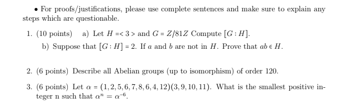 Solved . For proofs/justifications, please use complete | Chegg.com
