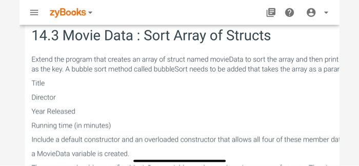 Solved C++ 14.3 Movie Data : Sort Array of Structs | Chegg.com Solved C++ 14.3 Movie Data : Sort Array of Structs | Chegg.com
