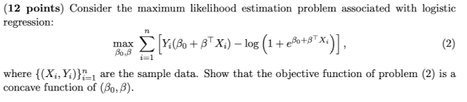 Solved (12 points) Consider the maximum likelihood | Chegg.com