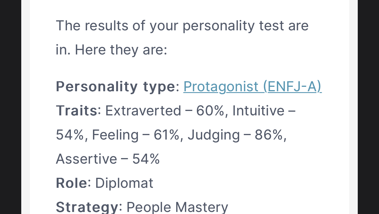 Solved After completing Myers Briggs Personality Indicator | Chegg.com