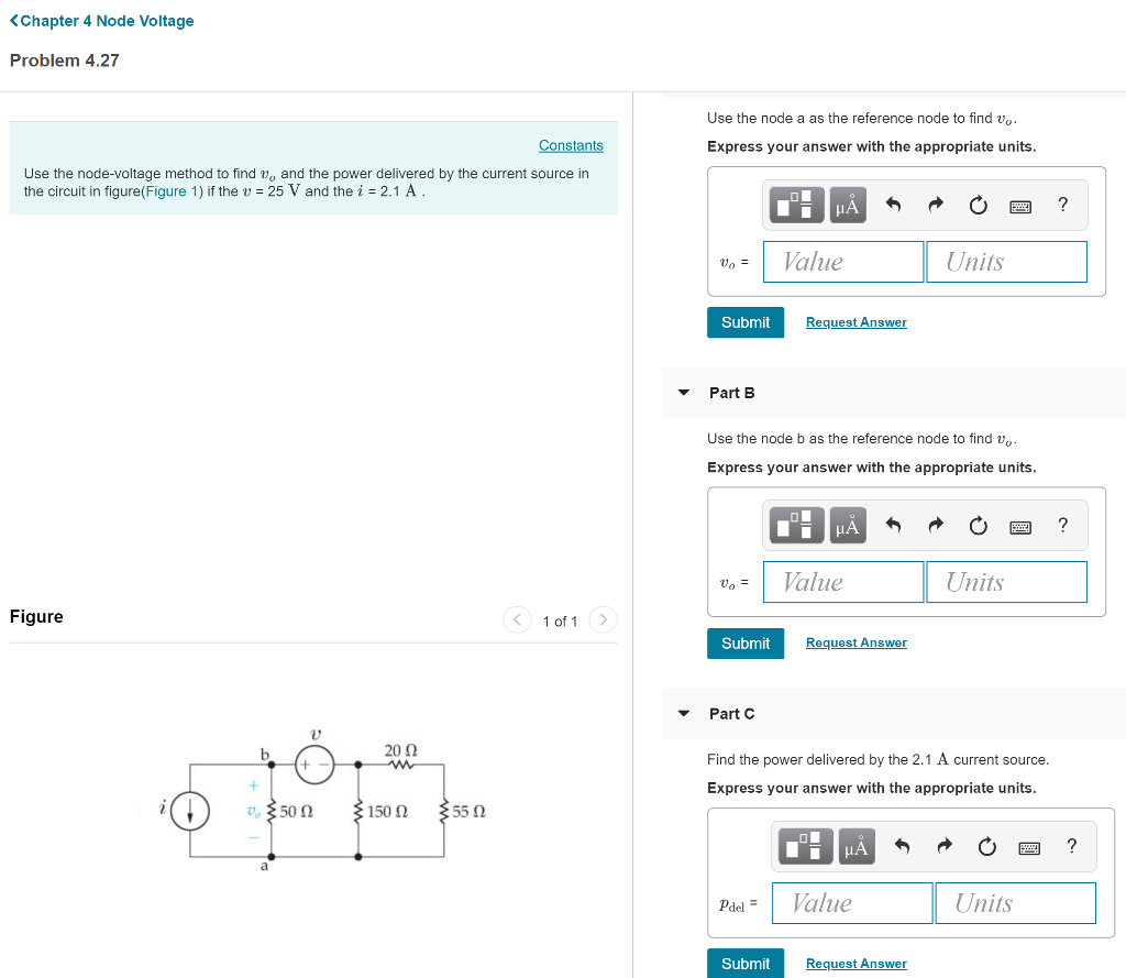 Solved Chapter 4 Node Voltage Problem 4.27 Use the node a as | Chegg.com