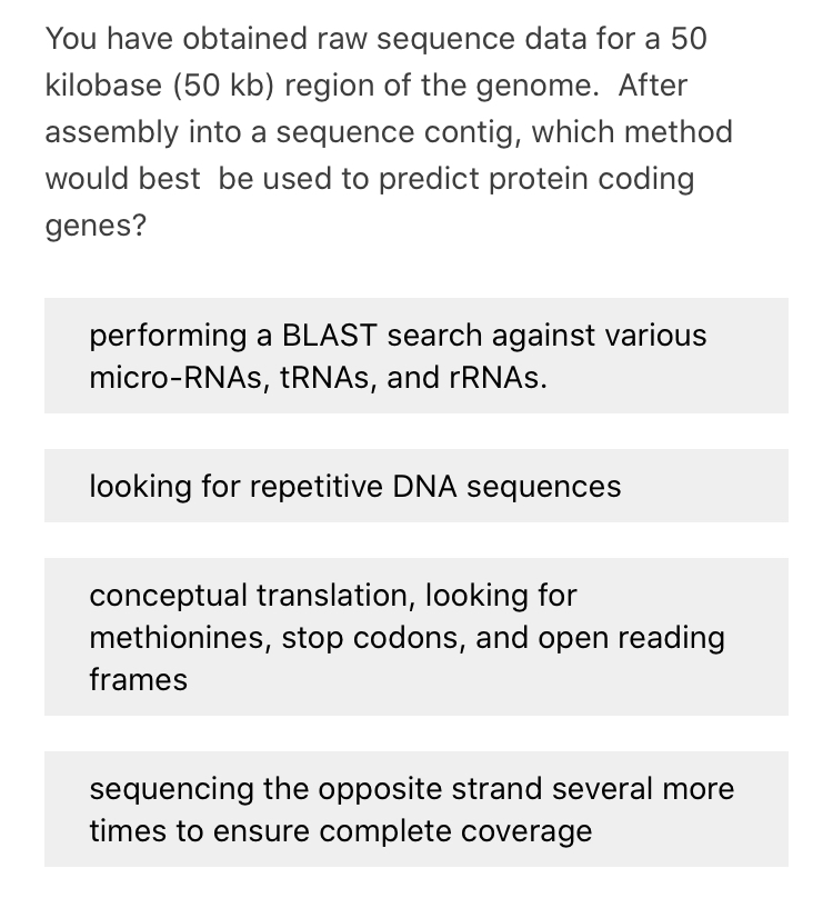 Solved You have obtained raw sequence data for a 50 kilobase | Chegg.com