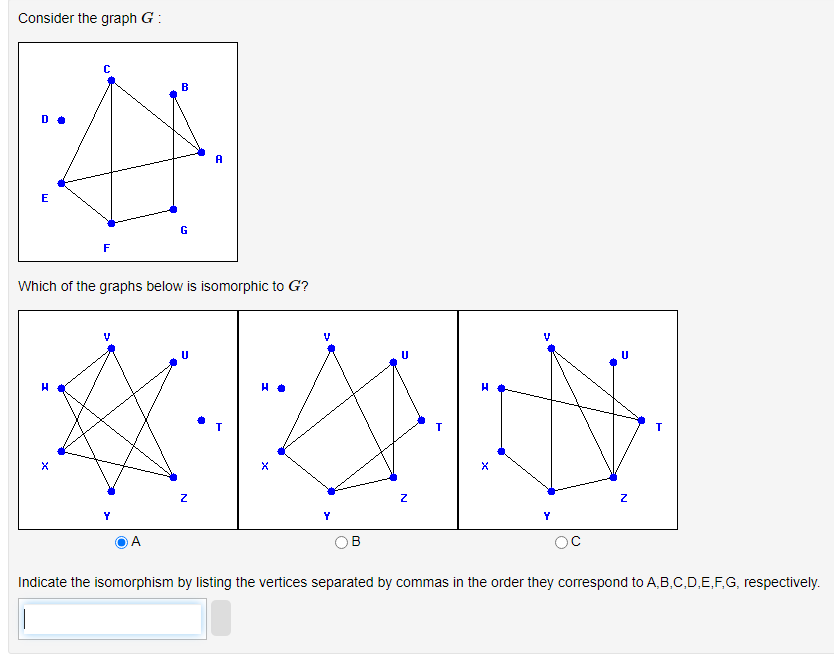 Solved Consider the graph G : Which of the graphs below is | Chegg.com