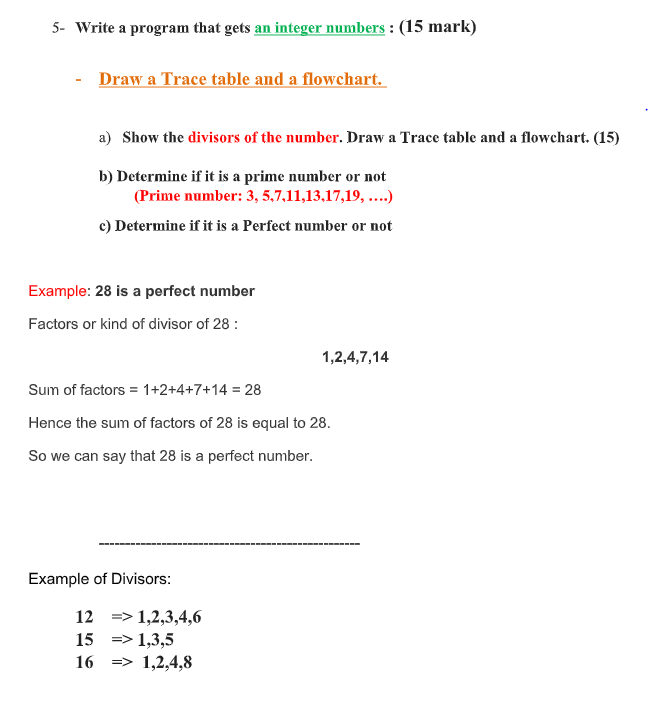 Solved 5- Write a program that gets an integer numbers : (15 | Chegg.com