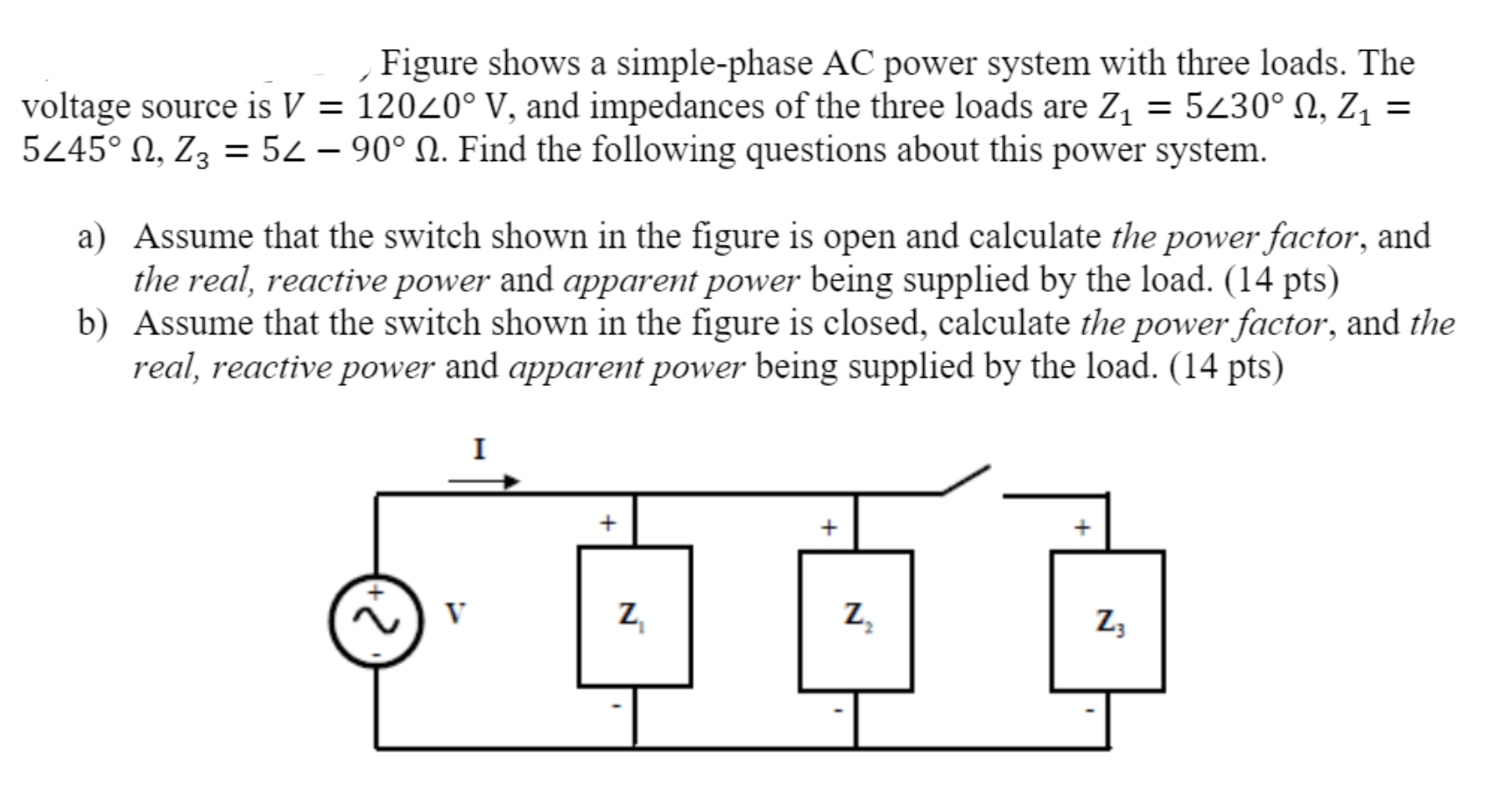 Solved Figure shows a simple-phase AC power system with | Chegg.com