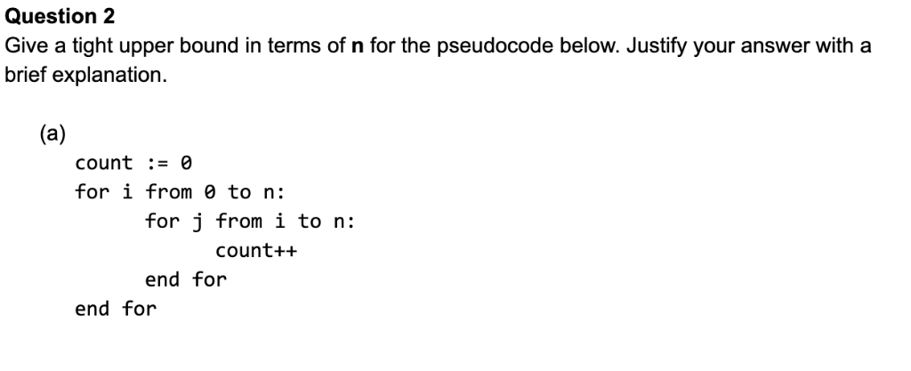 Solved (b) count=0 for (int i = 1; i