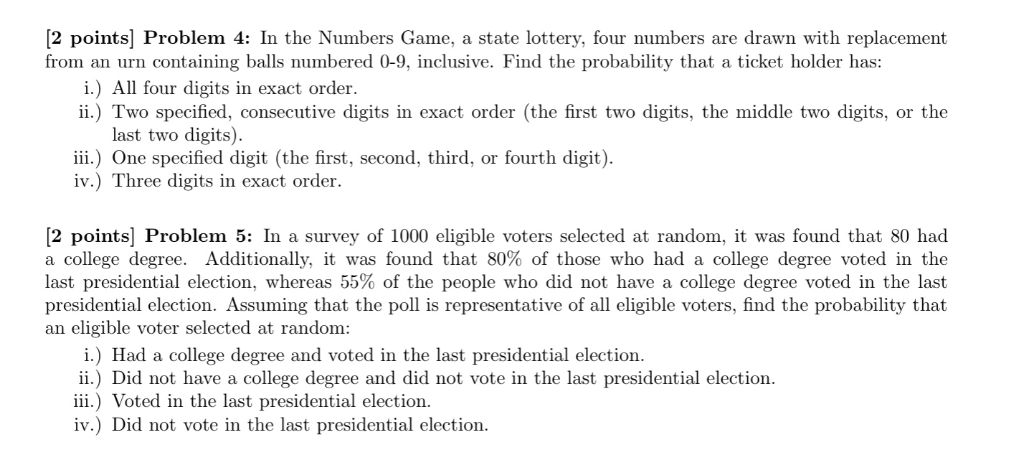 Solved 2 points] Problem 4: In the Numbers Game, a state | Chegg.com