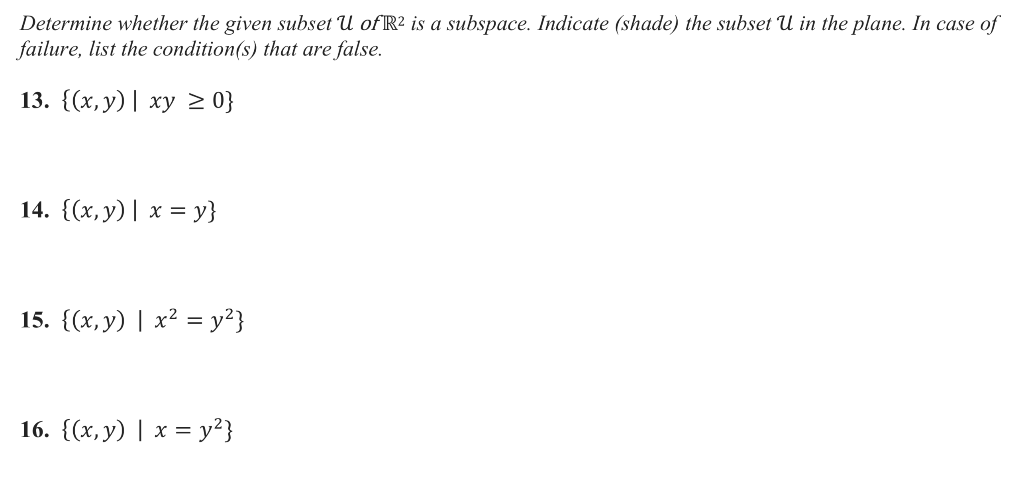 Solved Determine Whether The Given Subset U Of R2 Is A