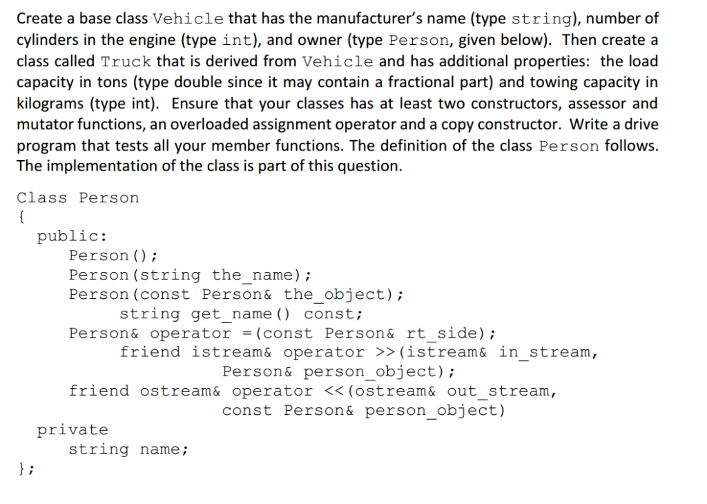 Solved Create a base class Vehicle that has the | Chegg.com