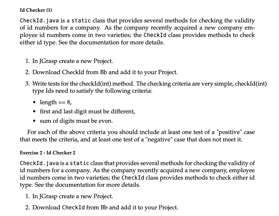 Solved In Java Use Junit Testing To Answer The Question 