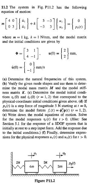 11.2 The system in Fig. P11.2 has the following | Chegg.com