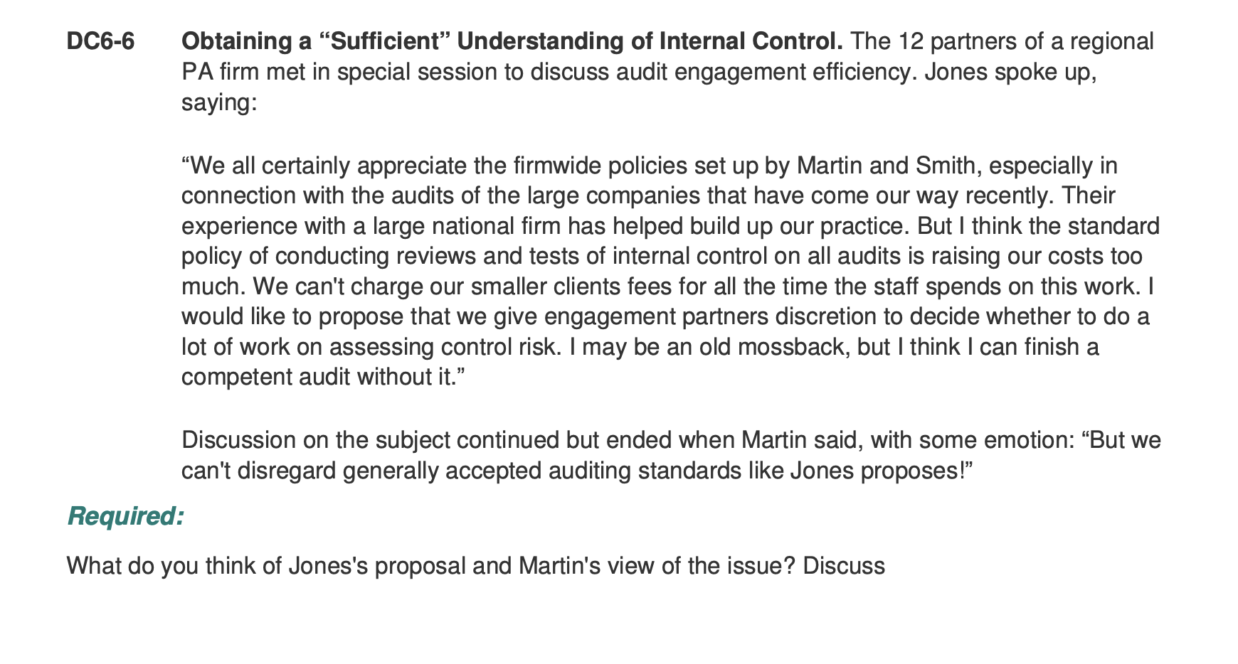 Solved DC6-6 Obtaining a "Sufficient" Understanding of | Chegg.com
