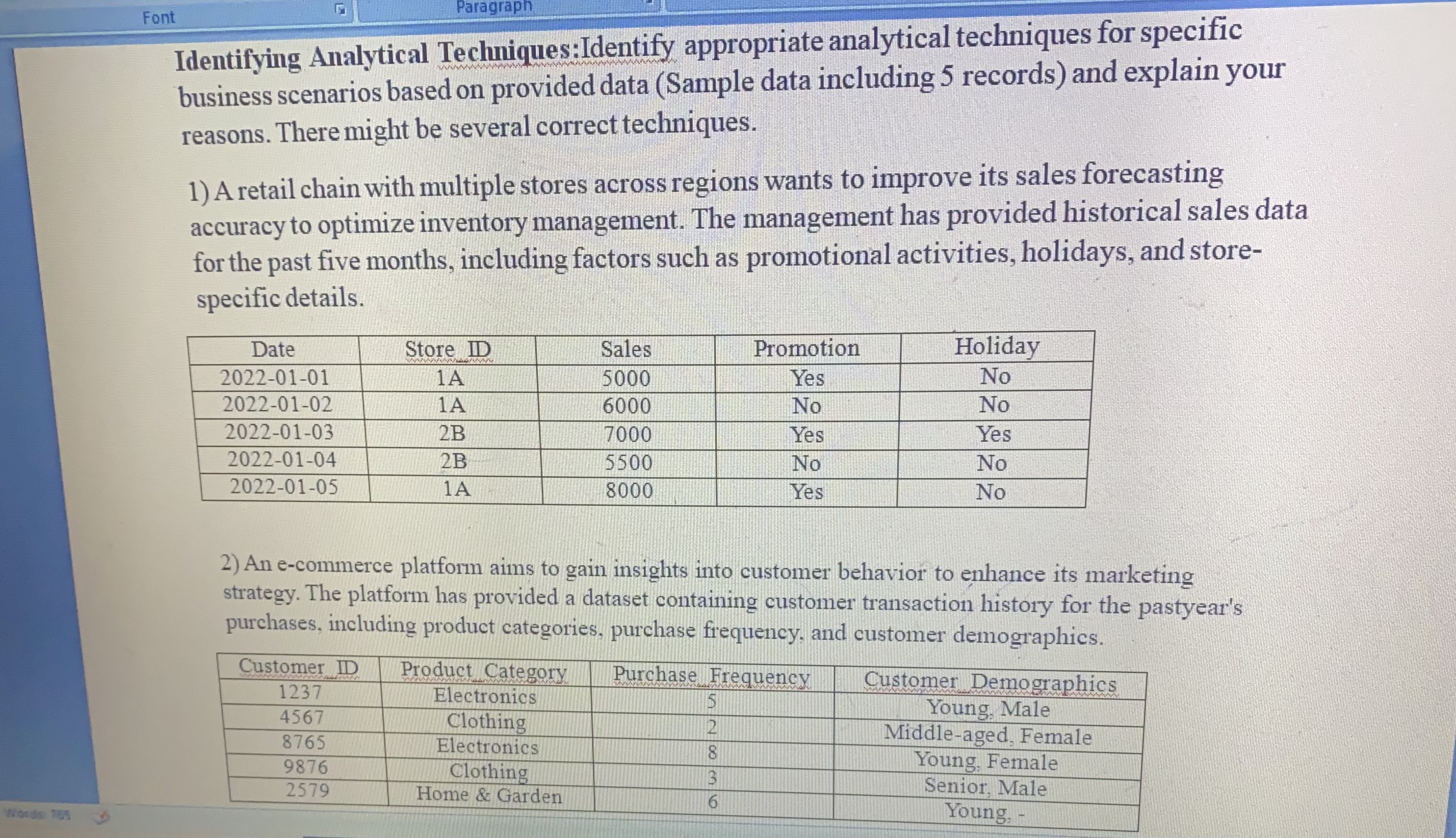 Solved Identifying Analytical Techniques:Identify | Chegg.com