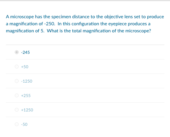Solved A microscope has the specimen distance to the | Chegg.com