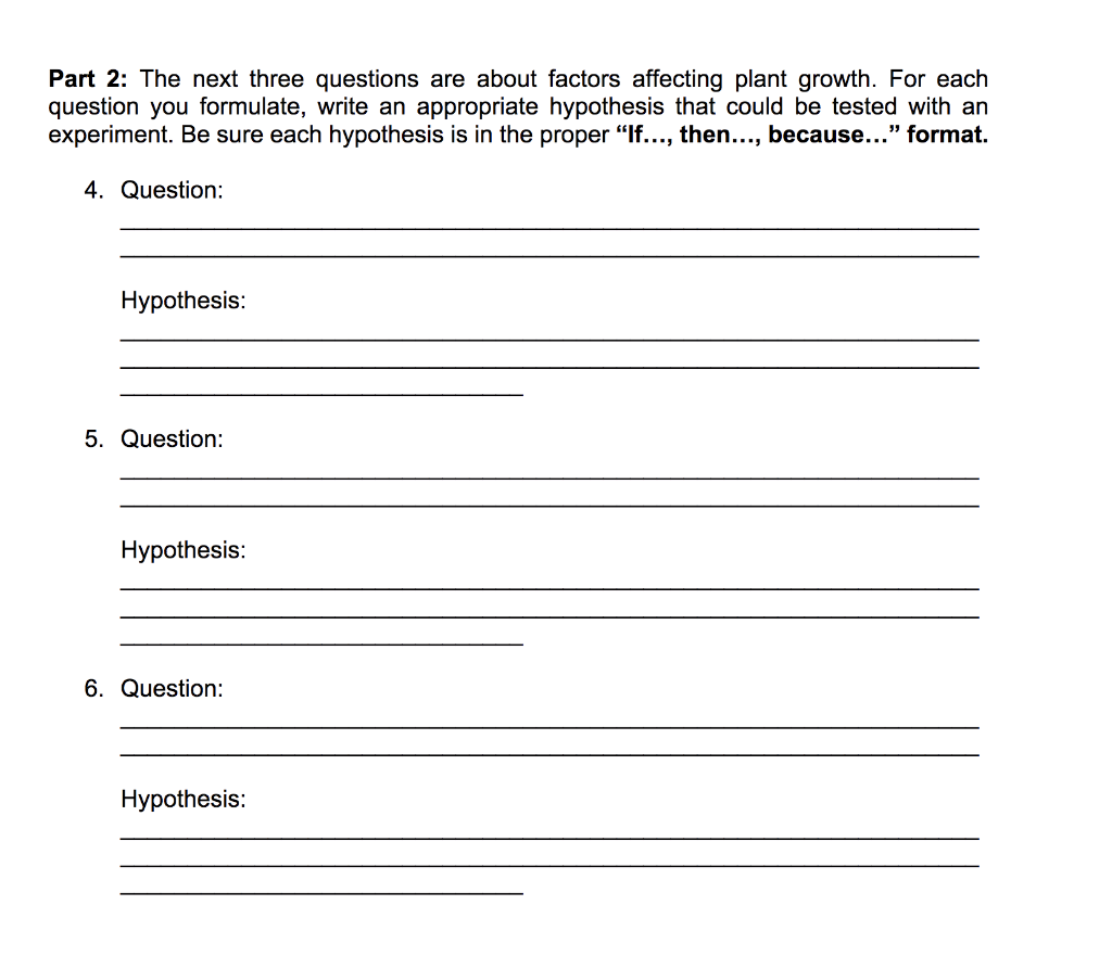 Solved Question and Hypothesis Part 1: A student is | Chegg.com