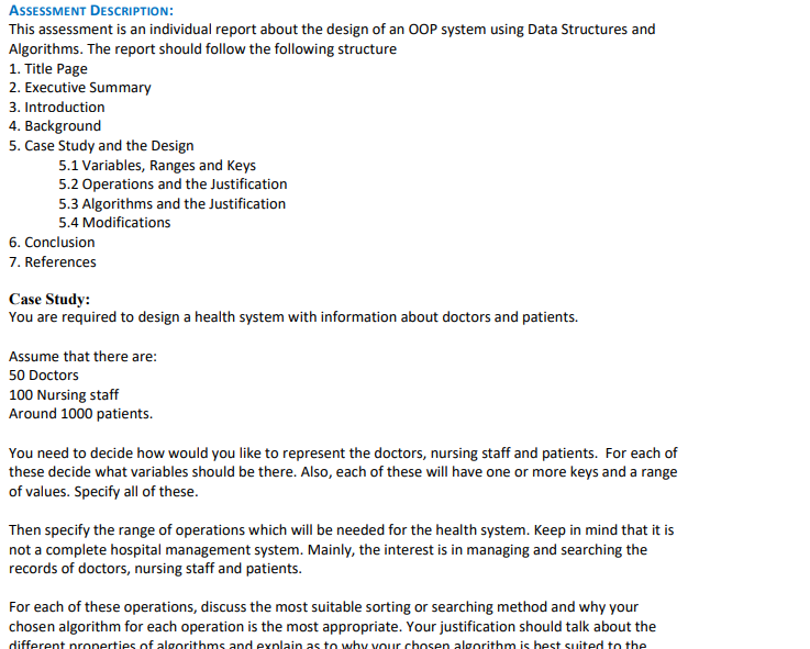 Solved This assessment is an individual report about the | Chegg.com