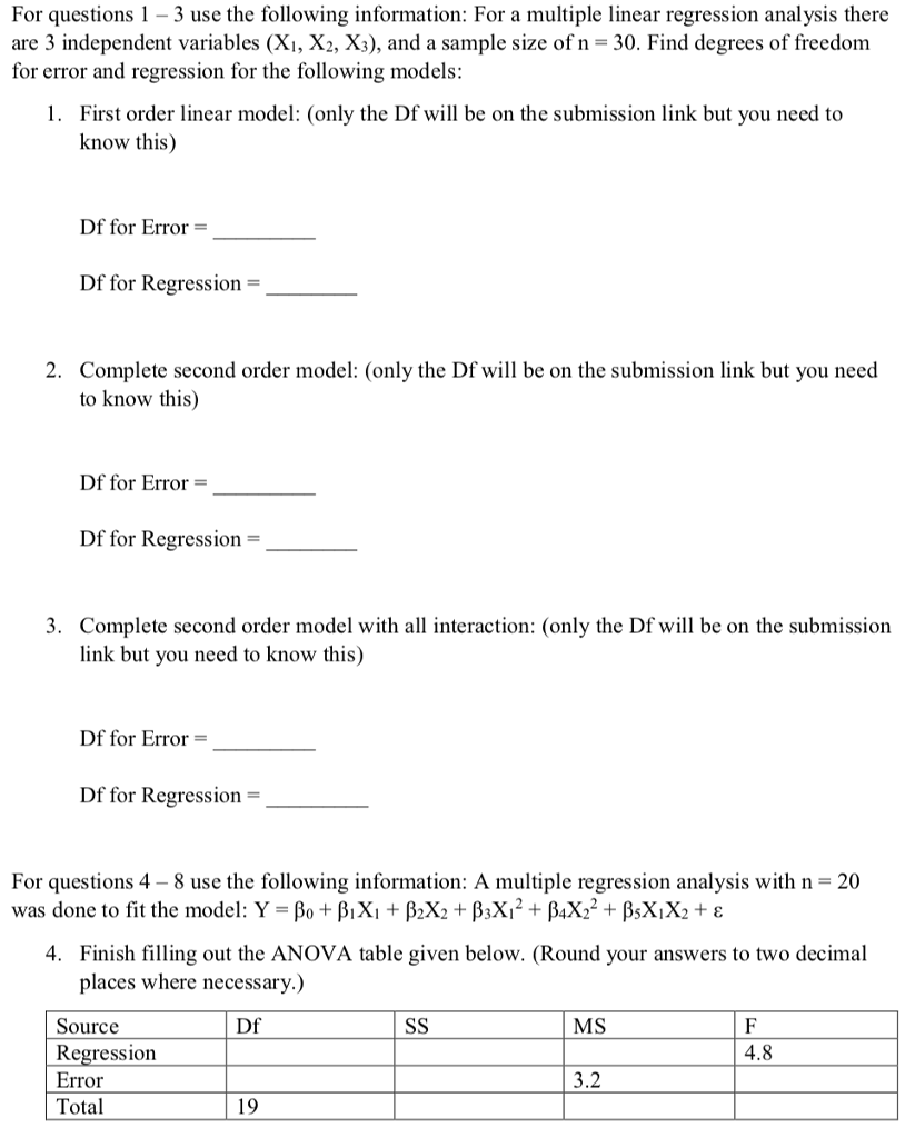 Solved For questions 1 -3 use the following information: For | Chegg.com
