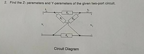 Solved 2. Find the Z. parameters and Y-parameters of the | Chegg.com