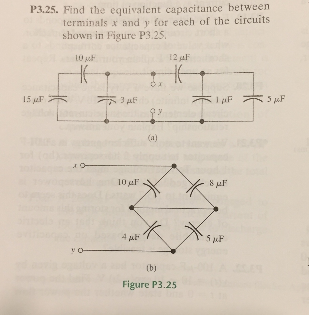 Find the Equivalent capacitance between terminals x | Chegg.com