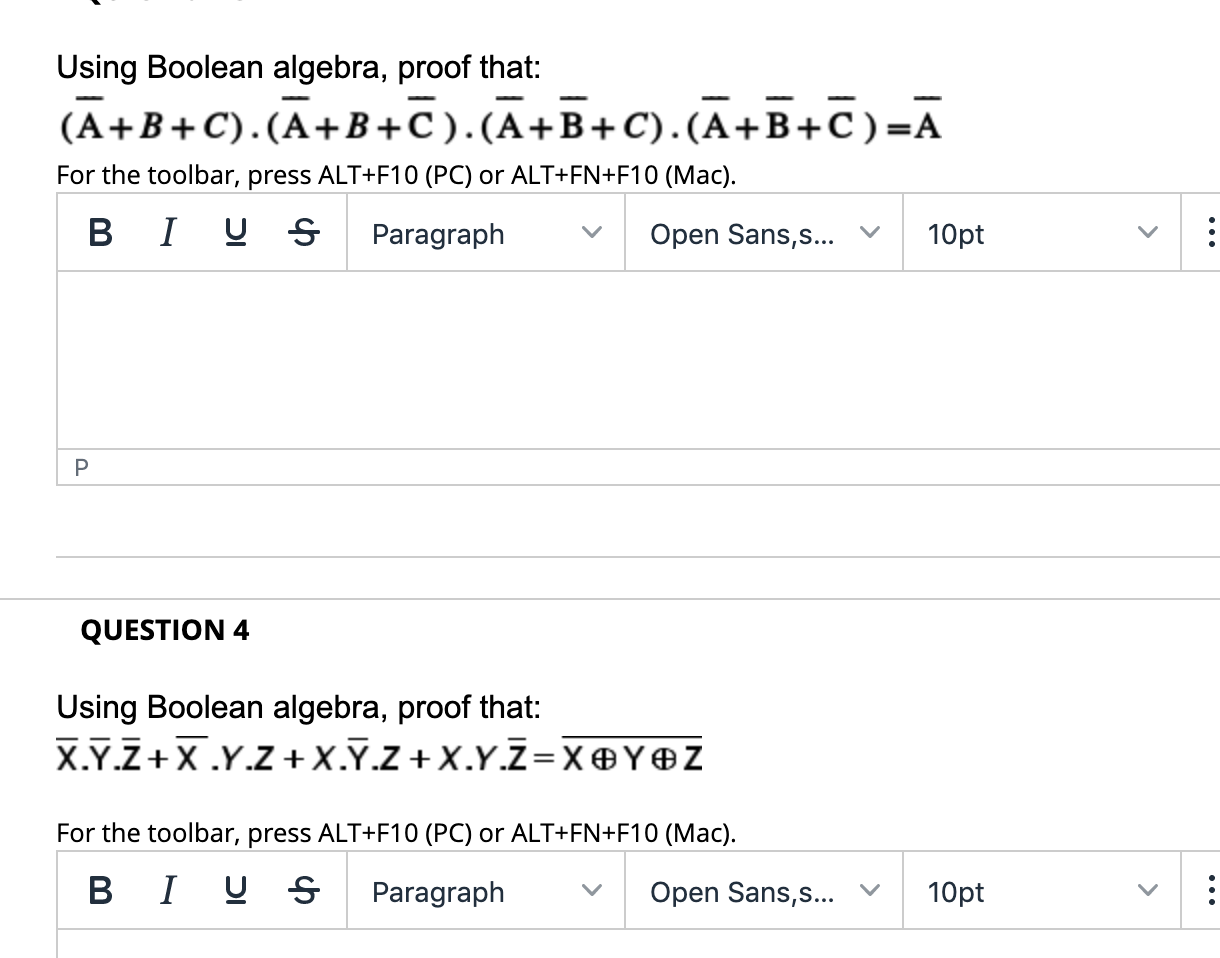 Solved Using Boolean algebra, proof that: | Chegg.com