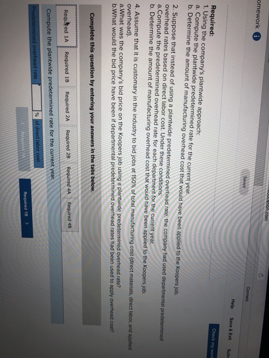 Help Save & Exit Submit Case 2-22 Plantwide versus | Chegg.com