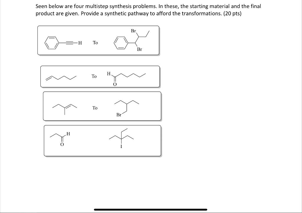Solved Seen below are four multistep synthesis problems. In | Chegg.com