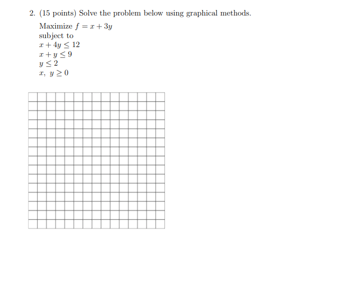 Solved 2. (15 points) Solve the problem below using | Chegg.com