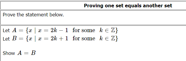 Solved Proving one set equals another set Prove the | Chegg.com