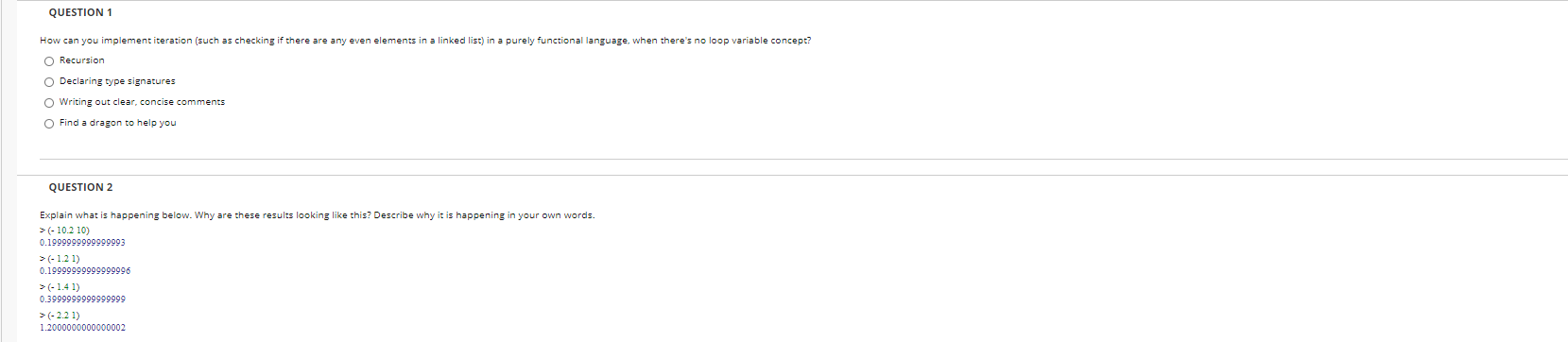 Solved QUESTION 1 How can you implement iteration (such as | Chegg.com