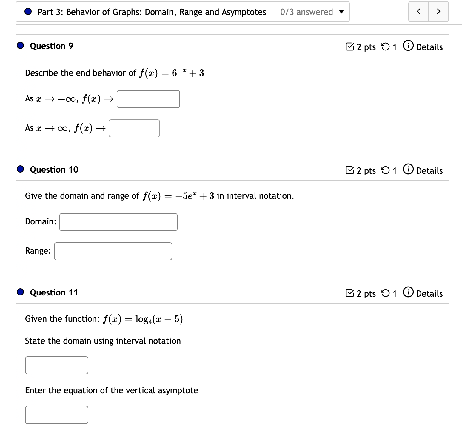 Solved For the function f(x)=−3x calculate the following | Chegg.com