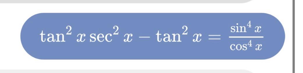 Solved tan” x sec? x – tan” x = sin4 x - cos4 a | Chegg.com