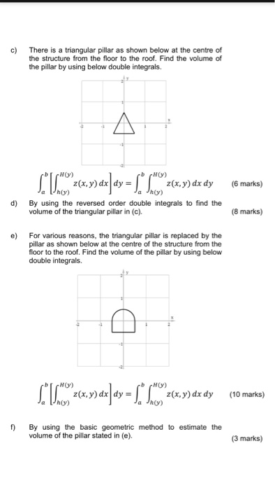 Solved c) There is a triangular pillar as shown below at the | Chegg.com