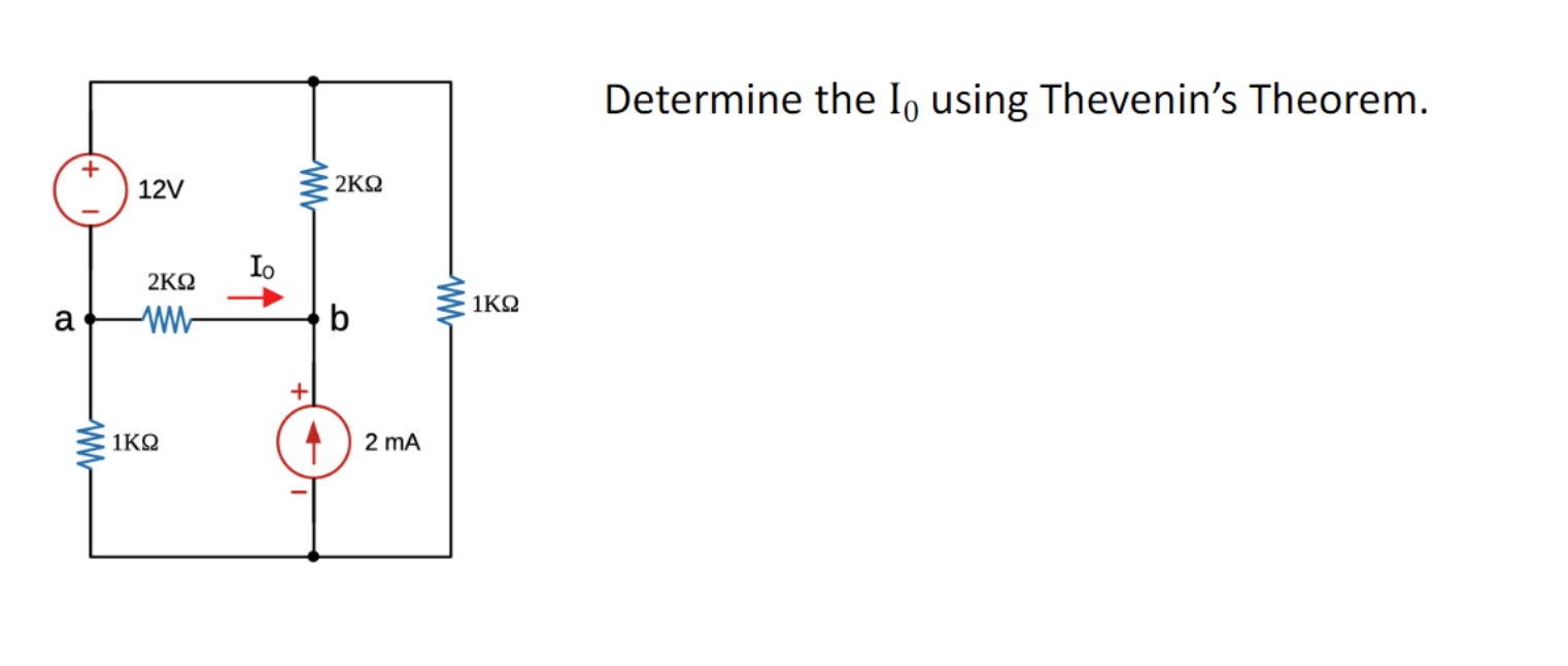 Solved Determine the I0 using Thevenin's Theorem. | Chegg.com