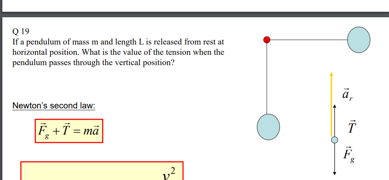 Solved Q 19 If a pendulum of mass m and length L is released | Chegg.com