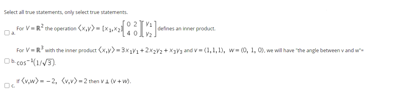 Solved Select all true statements, only select true | Chegg.com