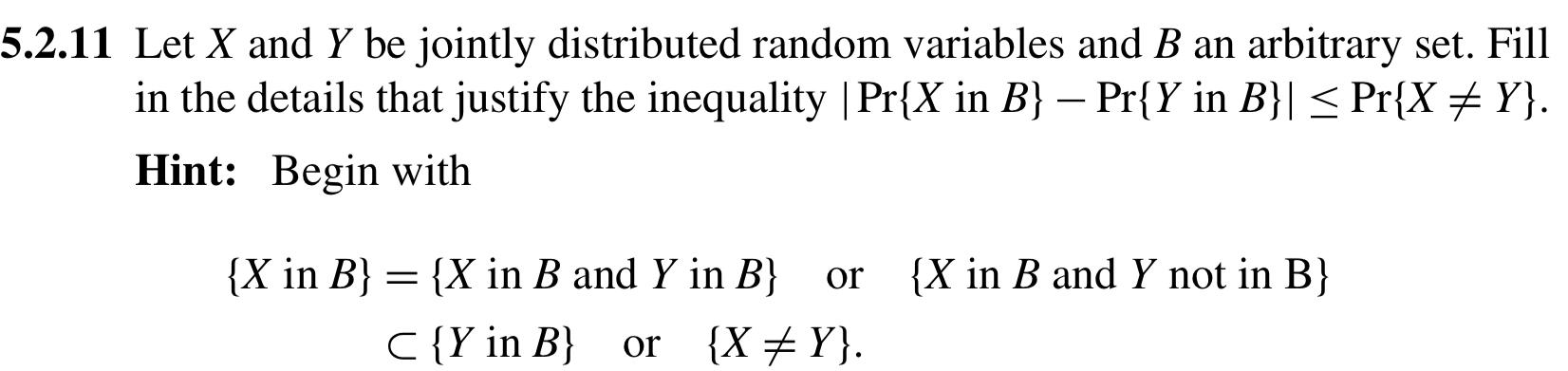 Solved 5.2.11 Let X and Y be jointly distributed random | Chegg.com