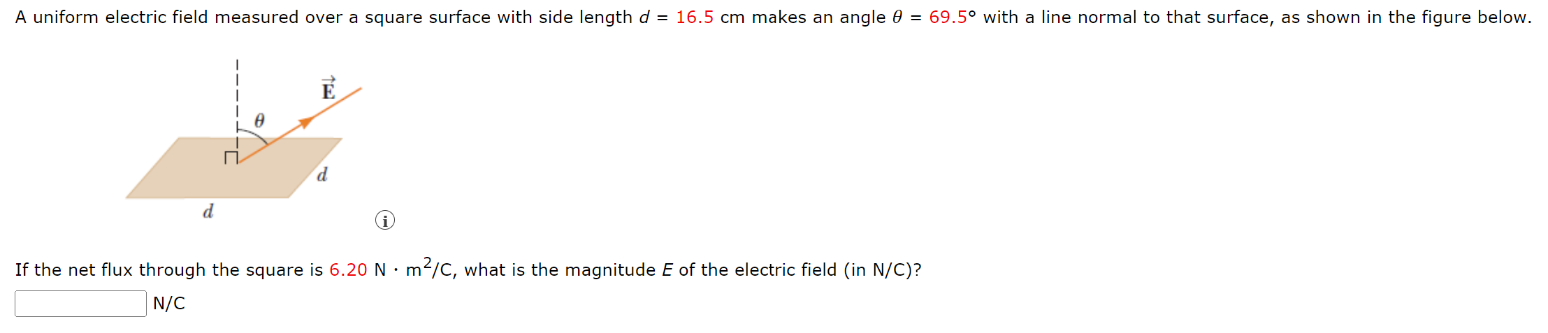 Solved A uniform electric field measured over a square | Chegg.com
