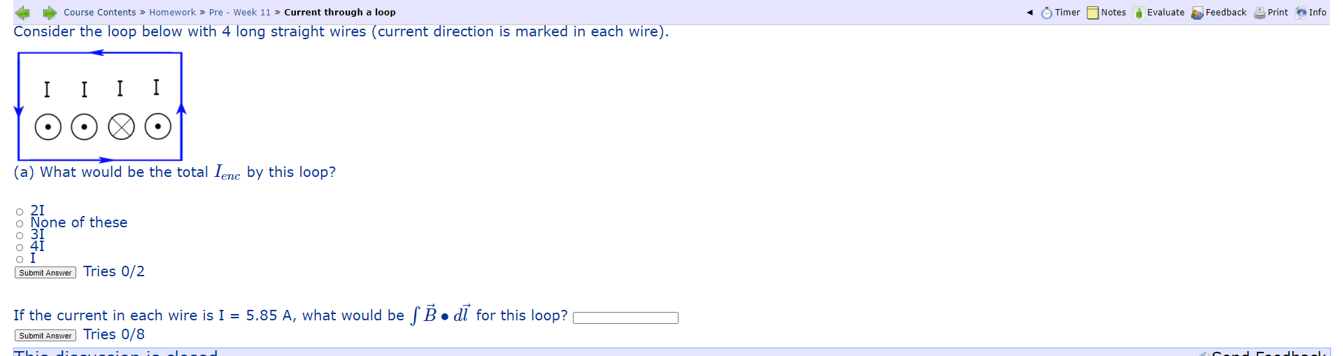 Solved Timer Notes Evaluate Feedback Print Info Course 4198