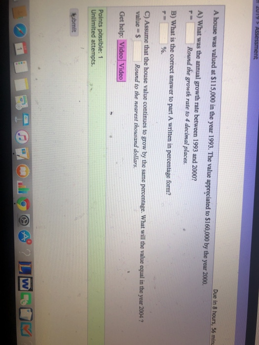 Solved Due in 8 hours, 56 min A) What was the annual growth | Chegg.com