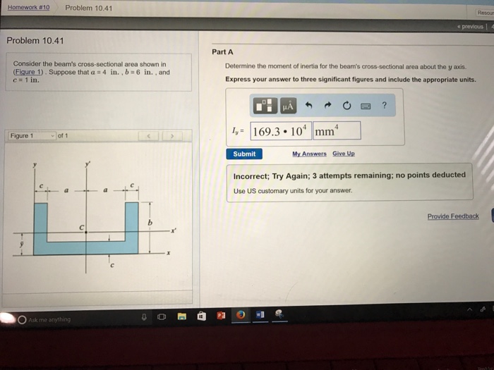 Solved Consider the beam's cross-sectional area shown in | Chegg.com