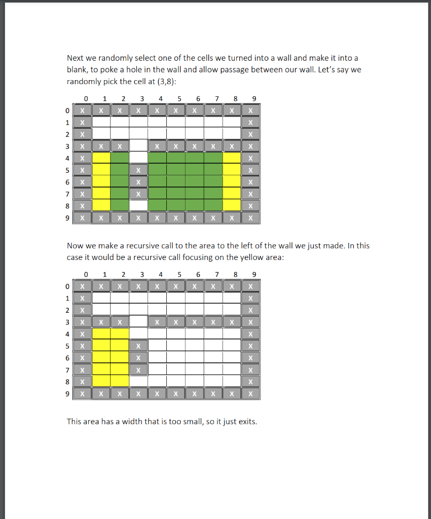 C++ 3) Recursive Maze Generation TO DO: Write a | Chegg.com