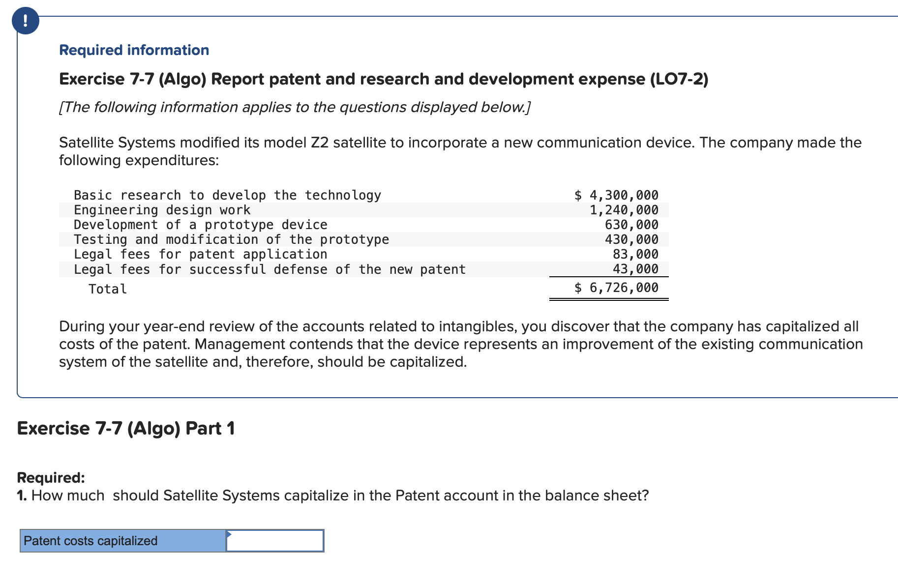 Solved Required information Exercise 7-7 (Algo) Report | Chegg.com