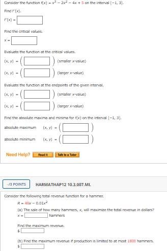 Solved Consider the function(x) - - 2x2 - 4x + 5 on the | Chegg.com