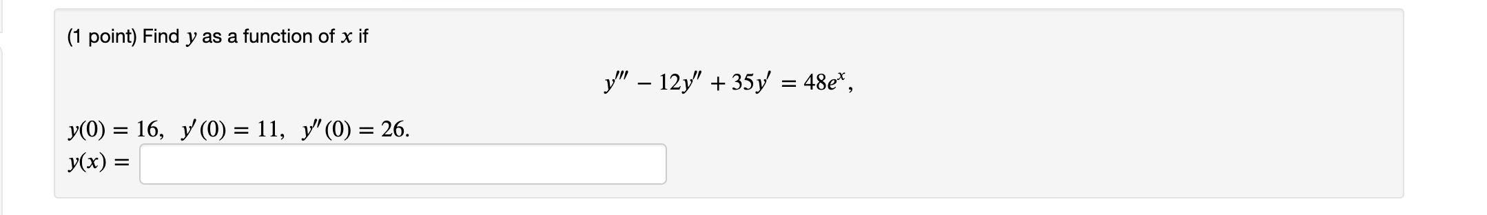 Solved Find 𝑦y as a function of 𝑥x | Chegg.com
