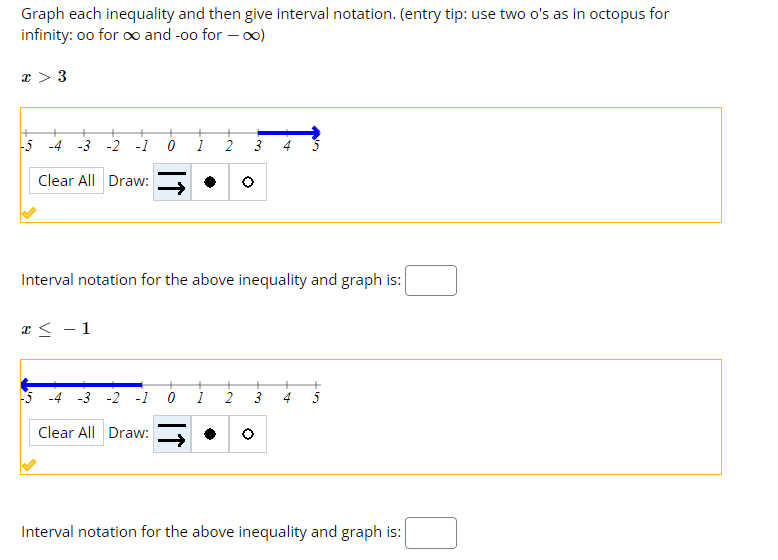 Solved Graph each inequality and then give interval | Chegg.com