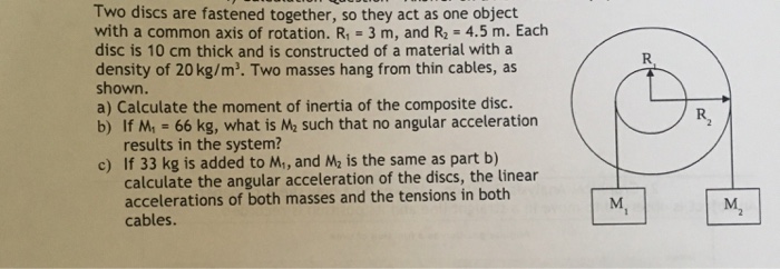 Solved Two discs are fastened together, so they act as one | Chegg.com