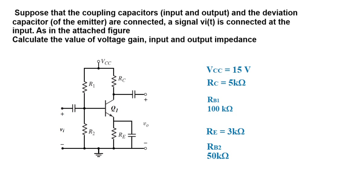 Solved Suppose that the coupling capacitors (input and | Chegg.com