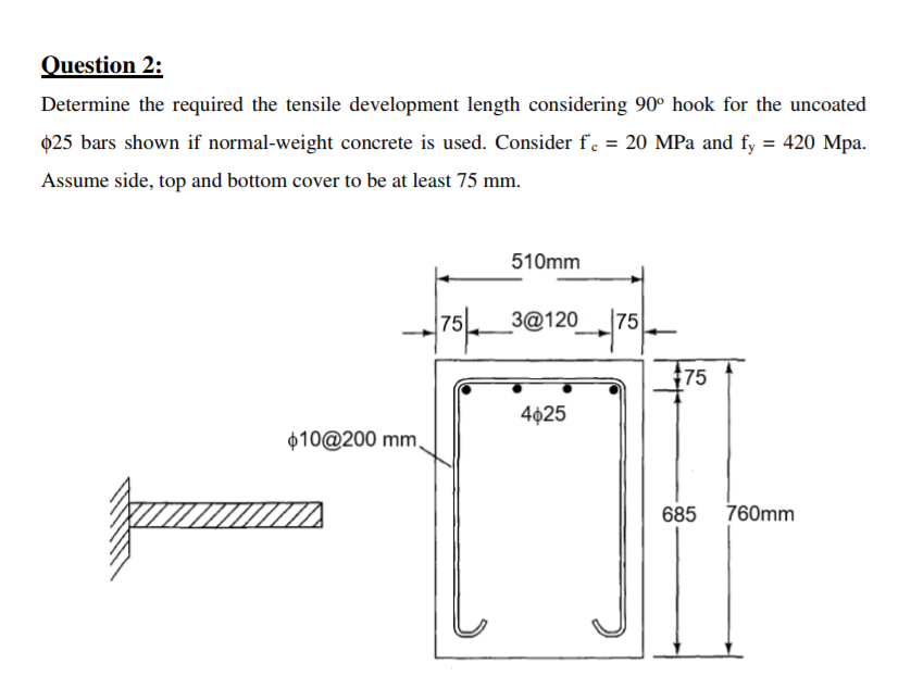 Solved Question 2: Determine the required the tensile | Chegg.com